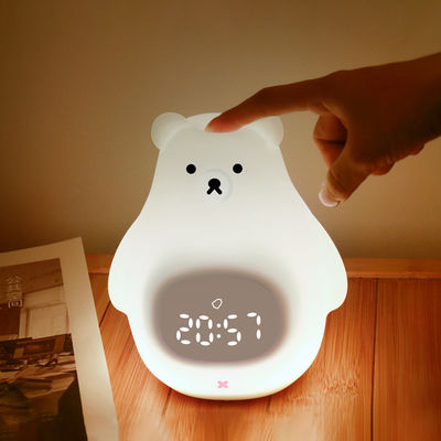 Factory Big White Bear Lighting Alarm Clock Wakes Up Bedroom Baby ...